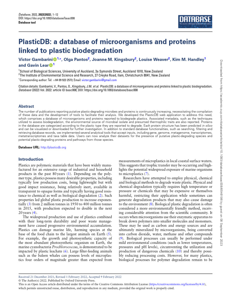 Plastic DB | PDF | Biodegradation | Polymers