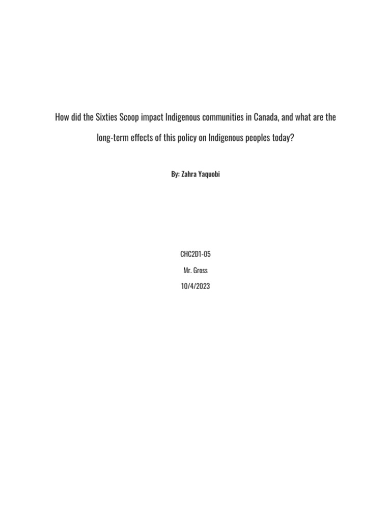 The Sixties Scoop | PDF | Indigenous Peoples | Ethnic Groups