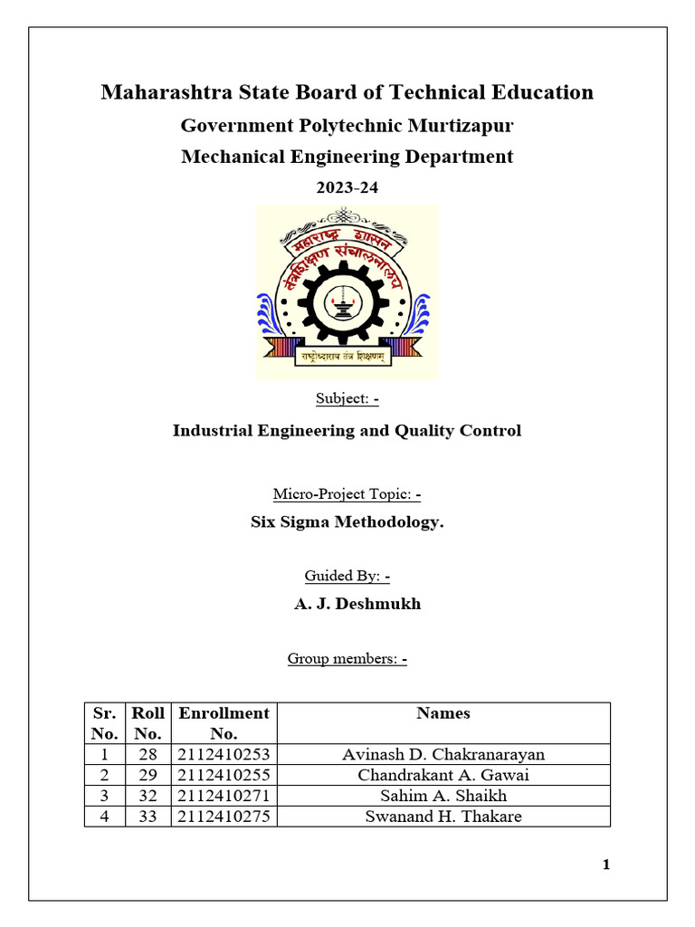 IEQ Microproject | PDF | Six Sigma | Standard Deviation