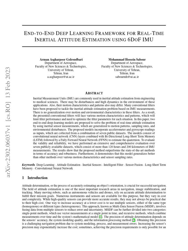 Real-Time IMU Attitude Estimation | PDF | Inertial Navigation System ...