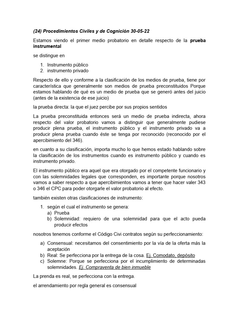 Procedimientos Civiles y de Cognición 30-05-22 | Descargar gratis PDF | Derecho civil (sistema ...