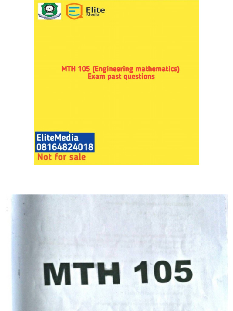 MTH 105 Engineering Maths (EliteMedia) | PDF