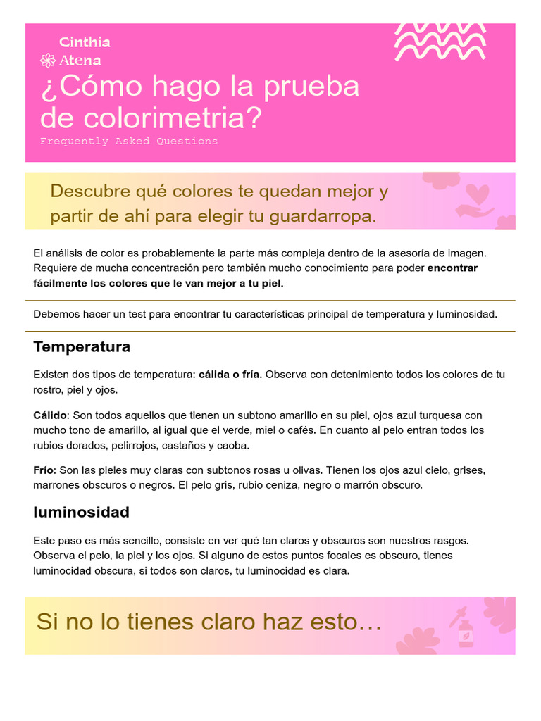 Prueba de Colorimetría: Guía Completa | PDF | Color | Pelo