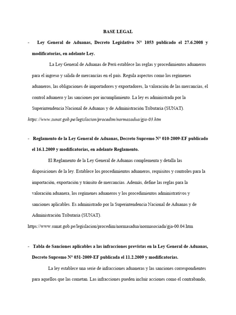 Normativa Aduanera y Tributaria Perú | PDF | aduana | Multa (pena)