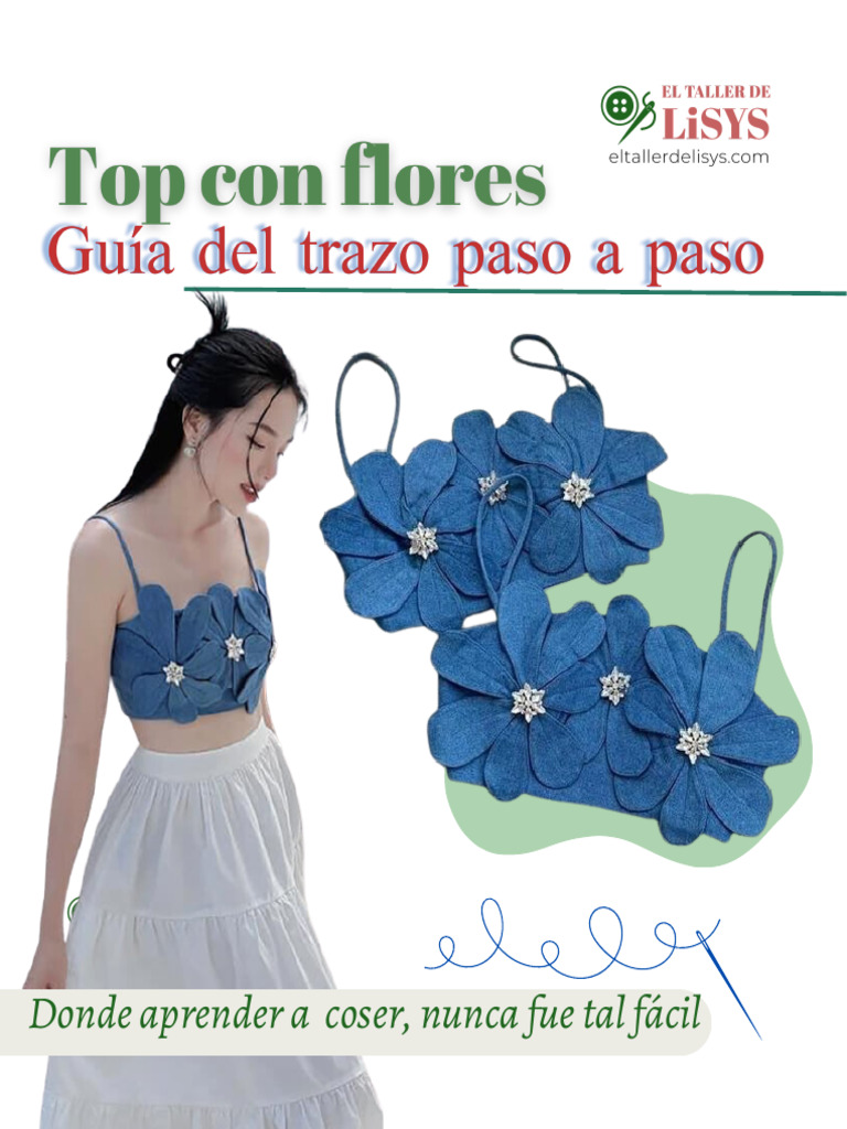 Trazo Top Con Flores | Descargar gratis PDF | Ropa | Moda