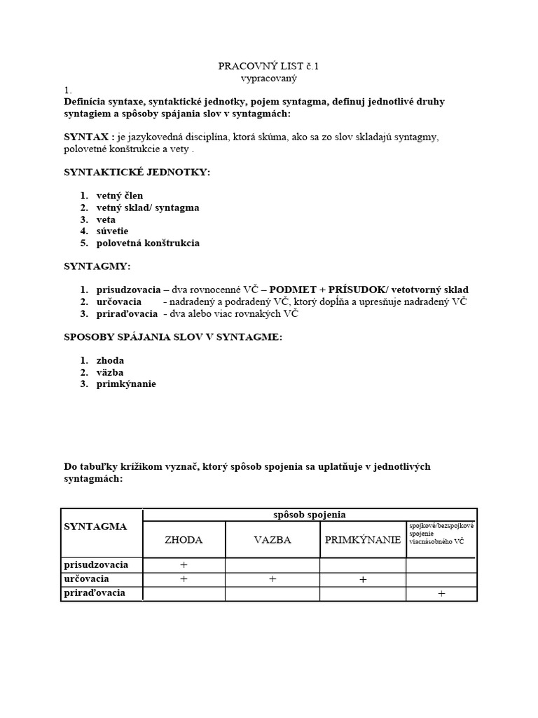 Syntax PL1 Teória | PDF
