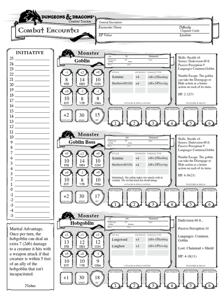 D&D Encounter Tracker and Stats | PDF | Role Playing | Entertainment