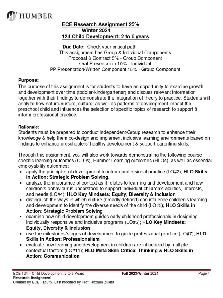 ECE 124 Research Assignment W2024 | PDF | Child Development | Learning