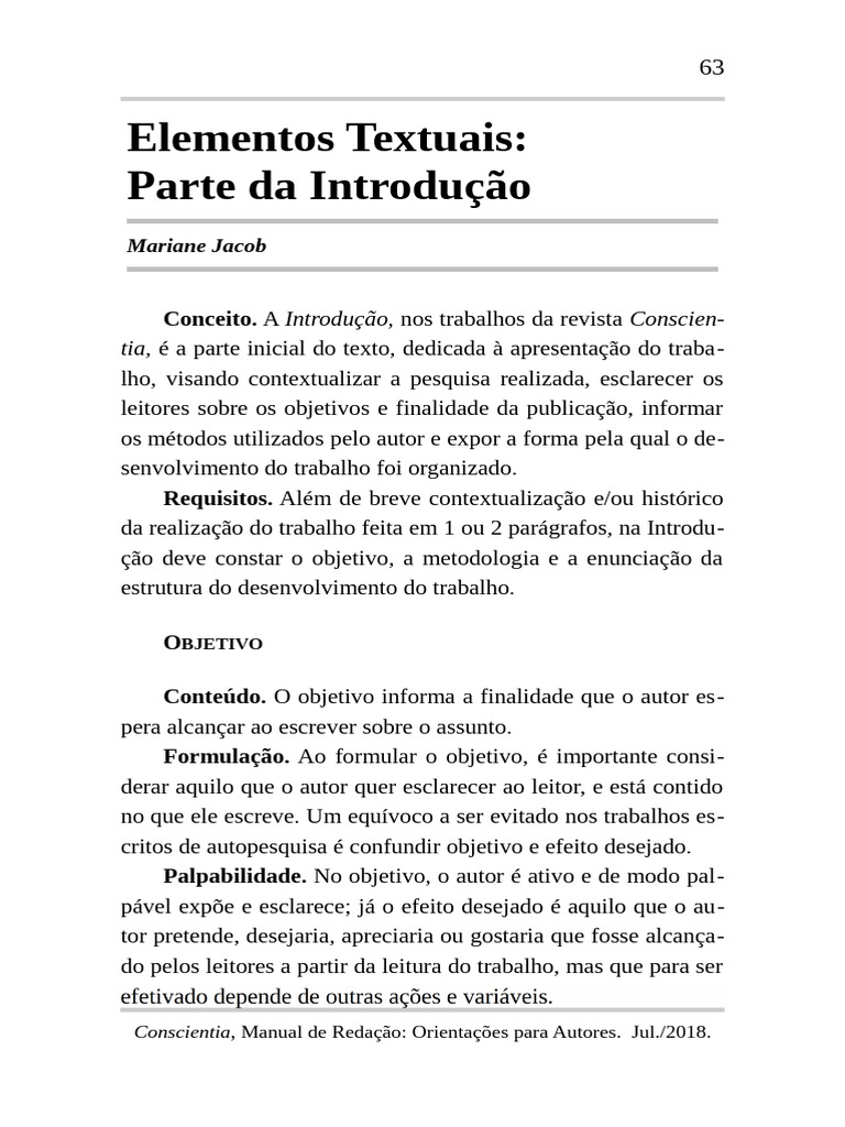 Elementos Textuais - Parte Da Introdução | PDF | Metodologia