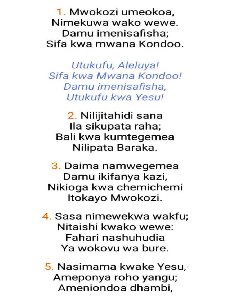 Mwokozi Umeokoa | PDF