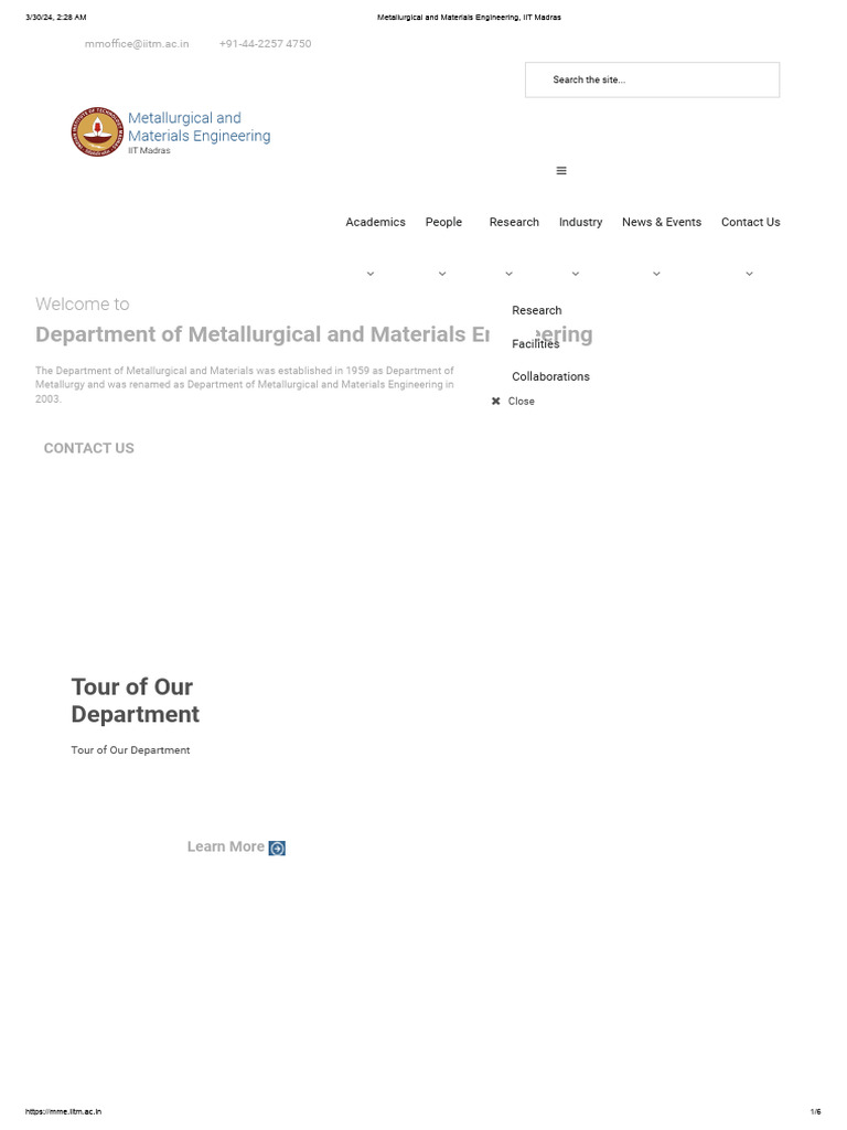 Metallurgical and Materials Engineering, IIT Madras | PDF | Metallurgy ...