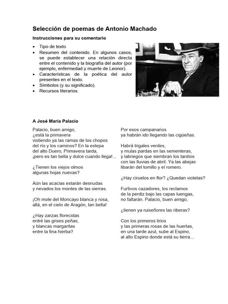 SelecciÃ N De Poemas De A Machado Pdf
