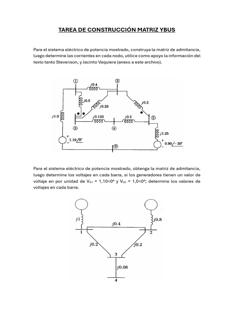 Tarea de Construcción Matriz Ybus | PDF