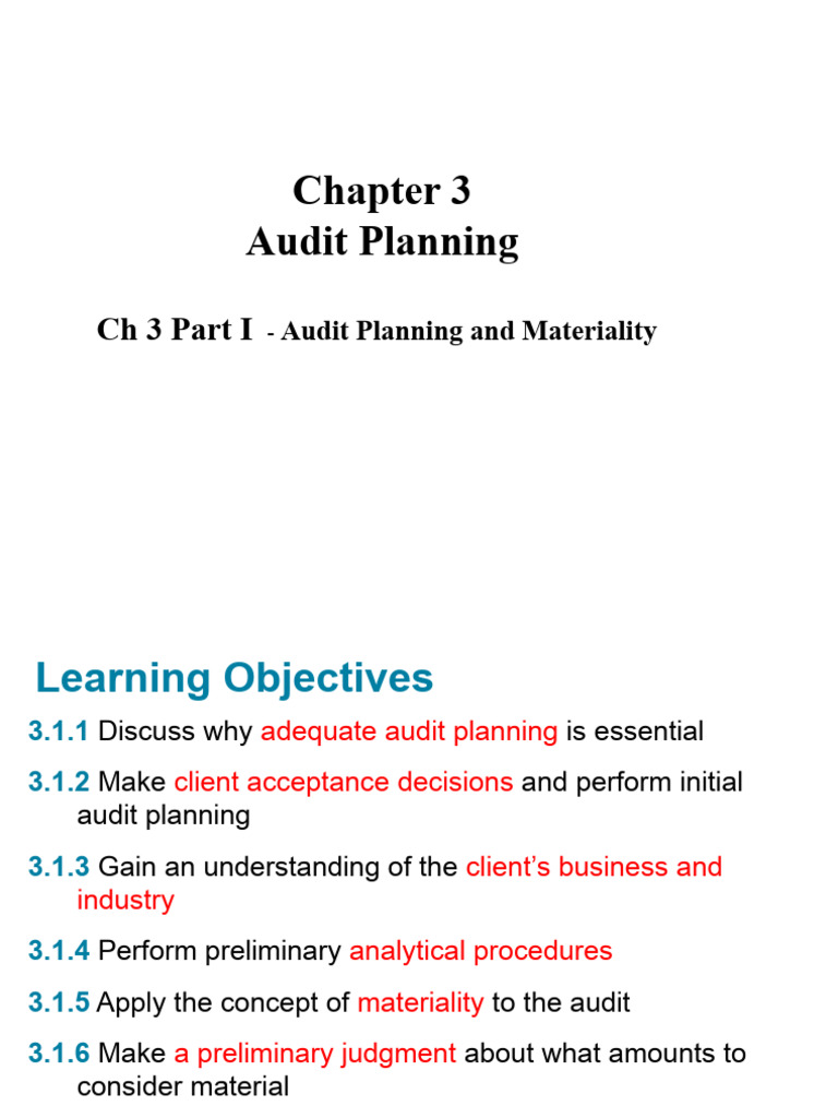 Audit Planning and Materiality Essentials | PDF | Audit | Financial Audit