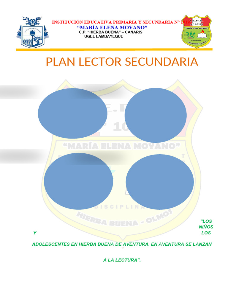 00 Plan Lector Para Secundaria Pdf Comprensión Lectora