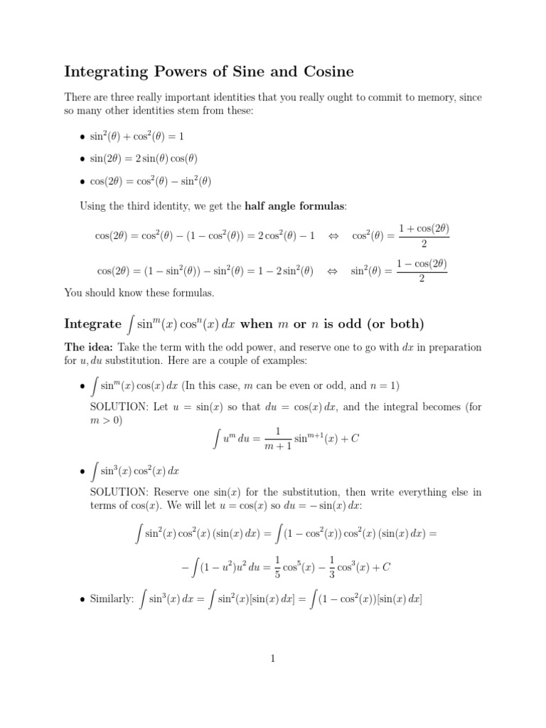 Powers of Trig | PDF | Trigonometric Functions | Rotation