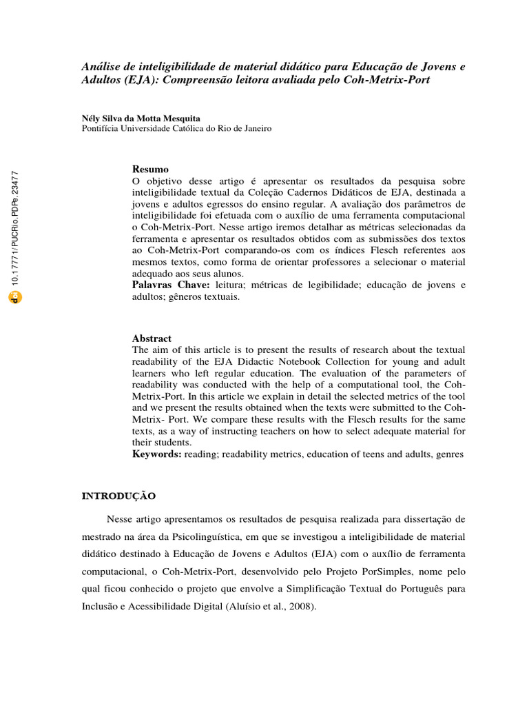 Analise de Inteligibilidade de Material Didatico | PDF | Pedagogia ...
