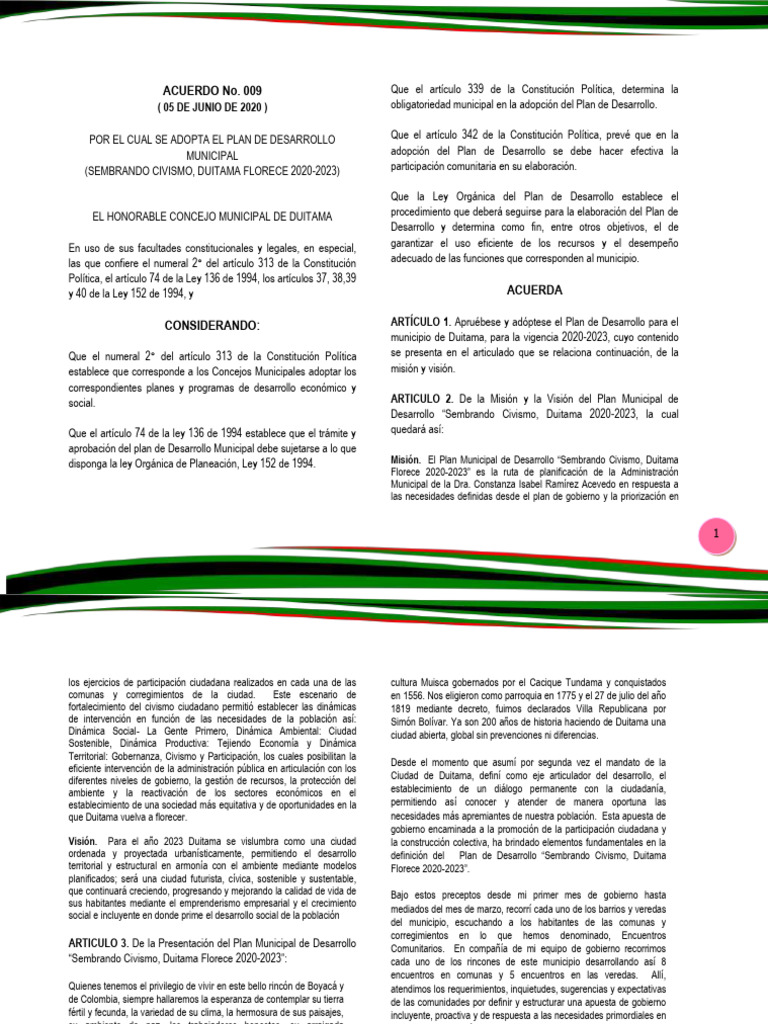 Acuerdo 009 de 2020 | PDF | Sustentabilidad