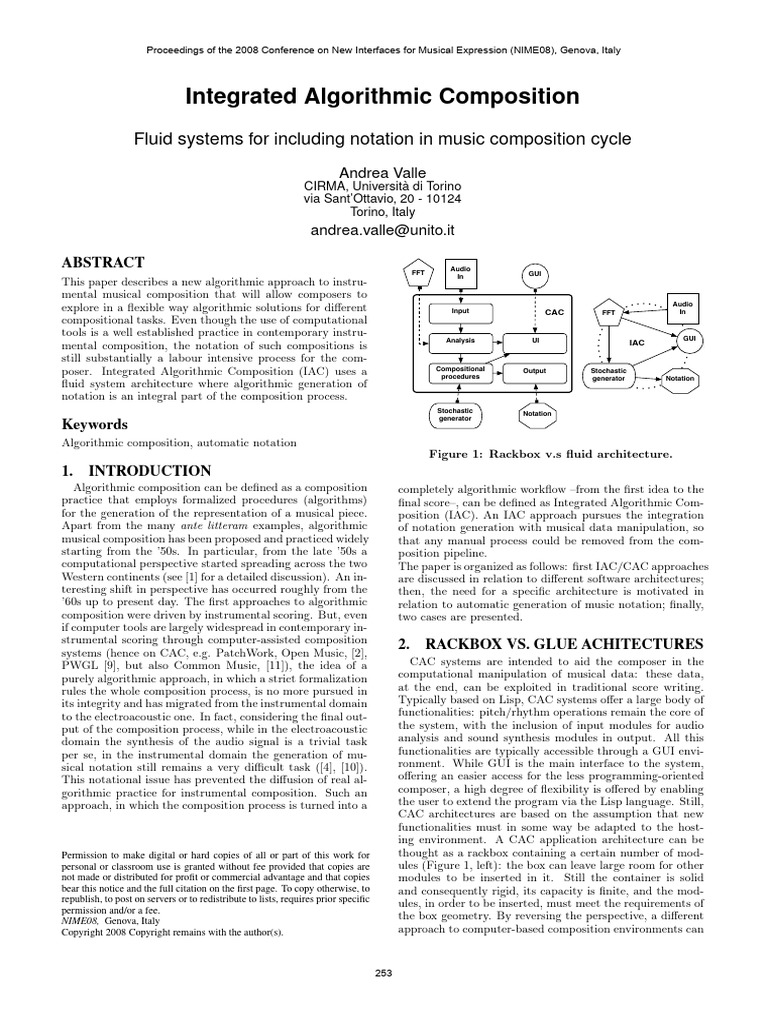 Andrea Valle, Integrated Algorithmic Composition | PDF | Algorithms ... Andrea Valle, Integrated Algorithmic Composition | PDF | Algorithms ...