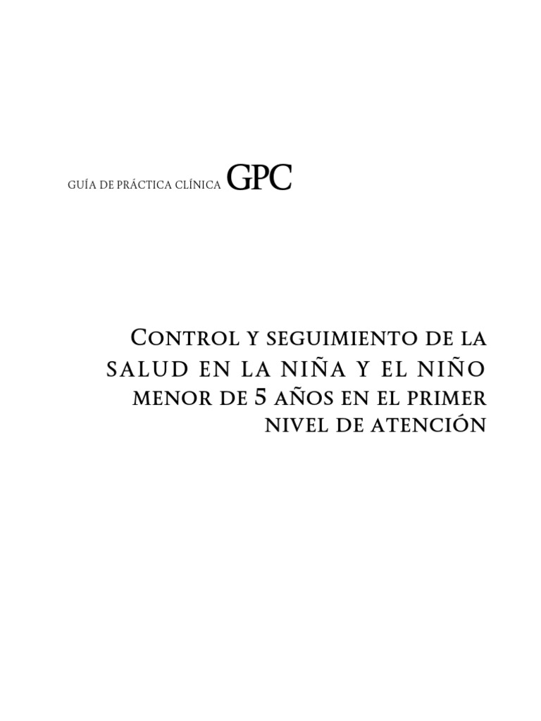 GPC Control y Seguimiento Niño Sano | PDF | Obesidad | Amamantamiento