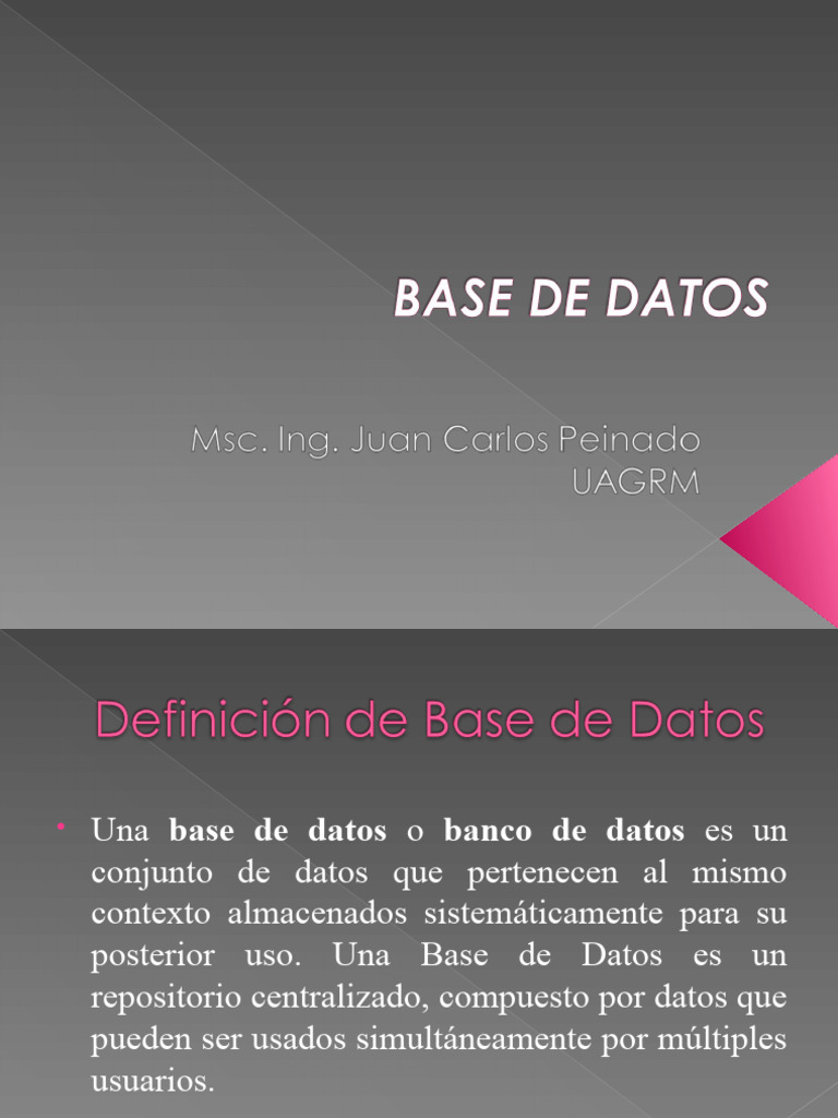 01 Introduccion A Sistema Manejadores de Base de Datos | PDF | Bases de datos | Lenguaje de ...