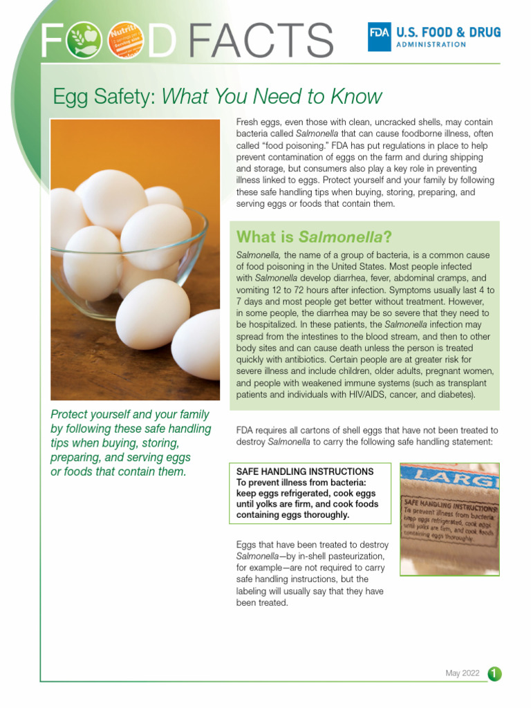Food Facts Eggs Safety | PDF | Foodborne Illness | Salmonella