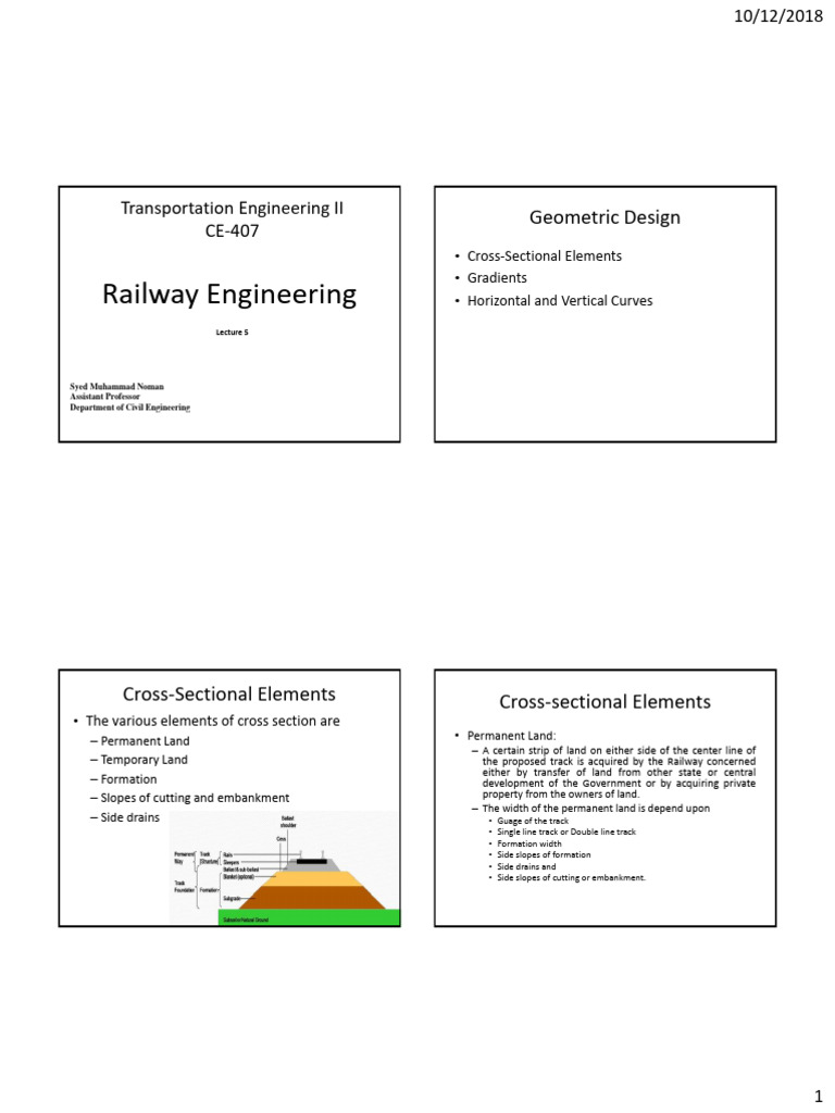 Transportation Engineering II (Lec - 5) | PDF | Slope | Drainage