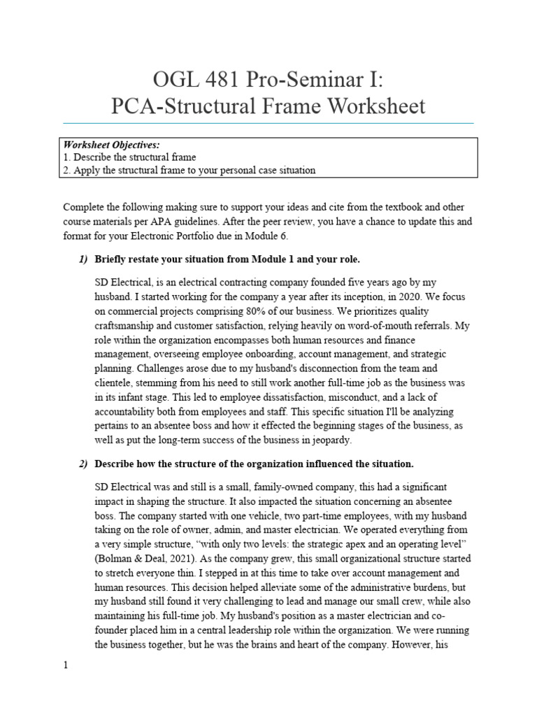 2 Structural Frame Worksheet | Download Free PDF | Leadership ...