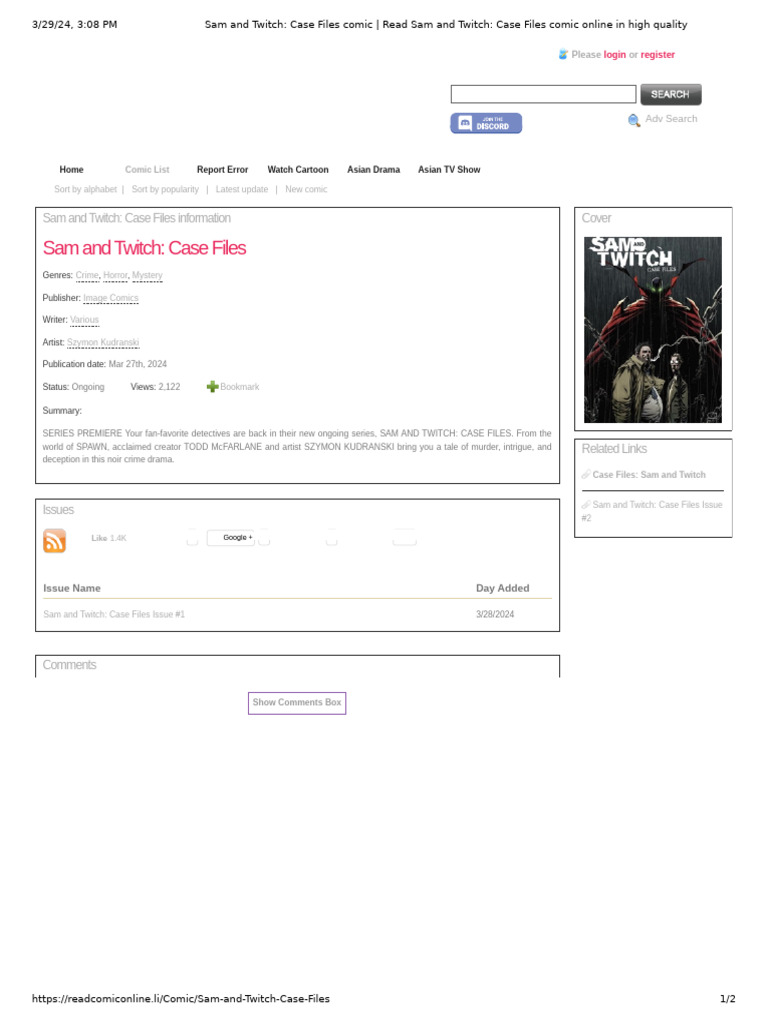 Sam and Twitch - Case Files Comic - Read Sam and Twitch - Case Files ...