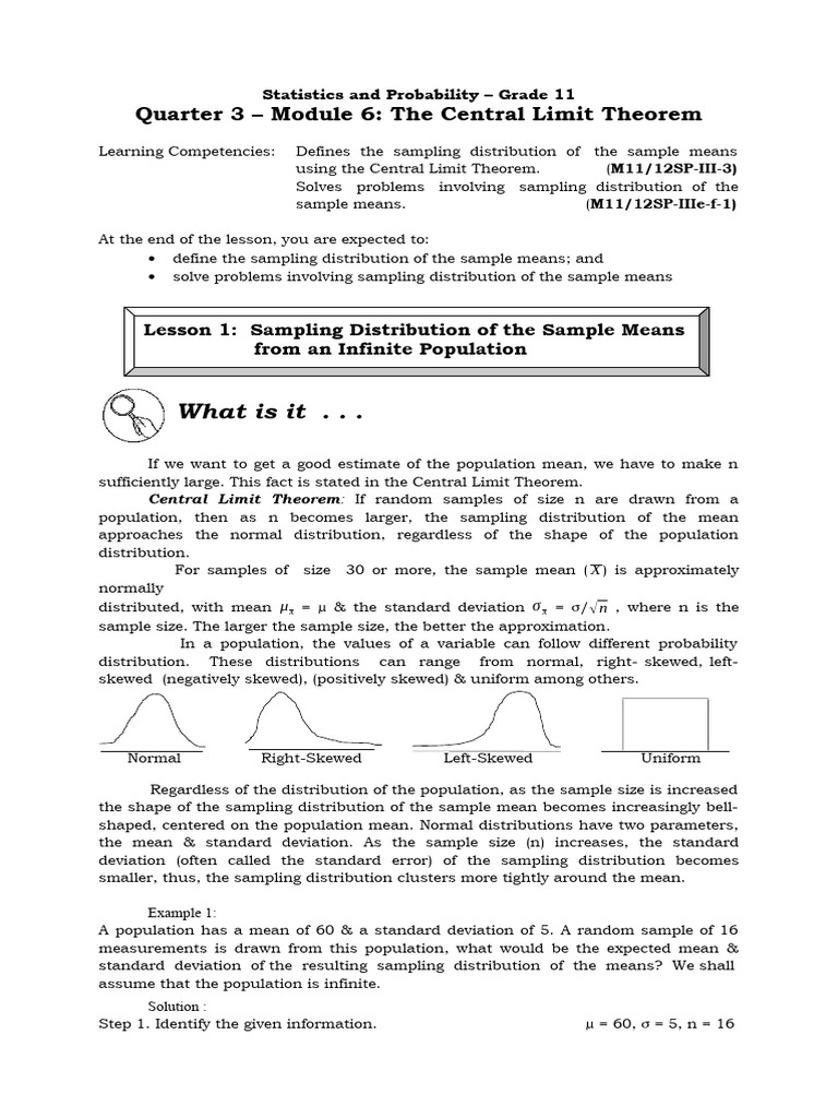 Stat - Prob-11 Q3 SLM WK6 Students | PDF | Normal Distribution ...