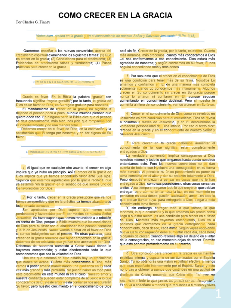 Crecimiento en la Gracia y Conocimiento | PDF | Gracia divina | Cristo ...