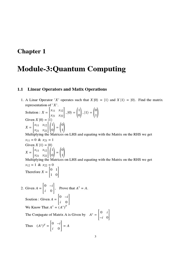 Quantum Computing Numericals - Module 3 | PDF | Mathematical Analysis | Physics