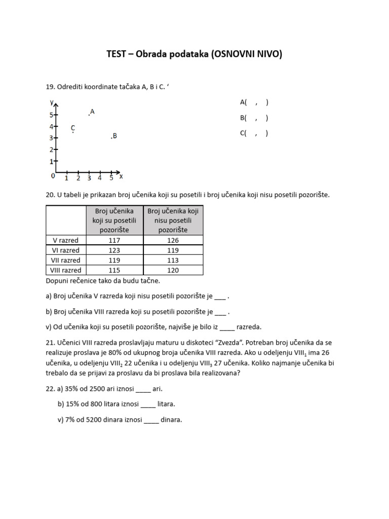OSNOVNI NIVO-Obrada Podataka | PDF
