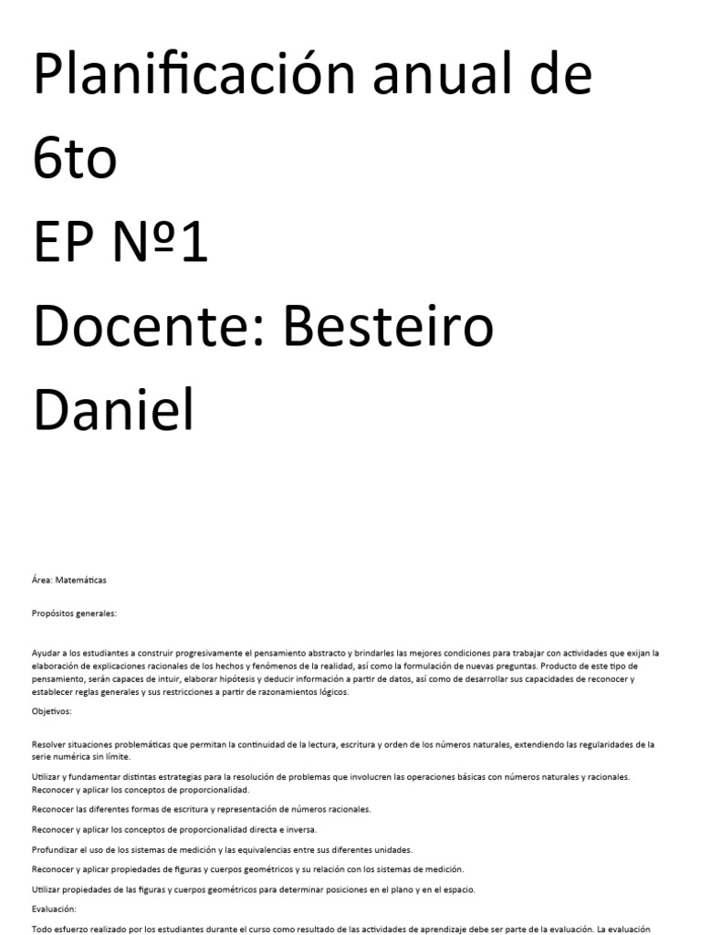 Planificación Matemática 6to EP 2023 | PDF | División (Matemáticas) | Zona