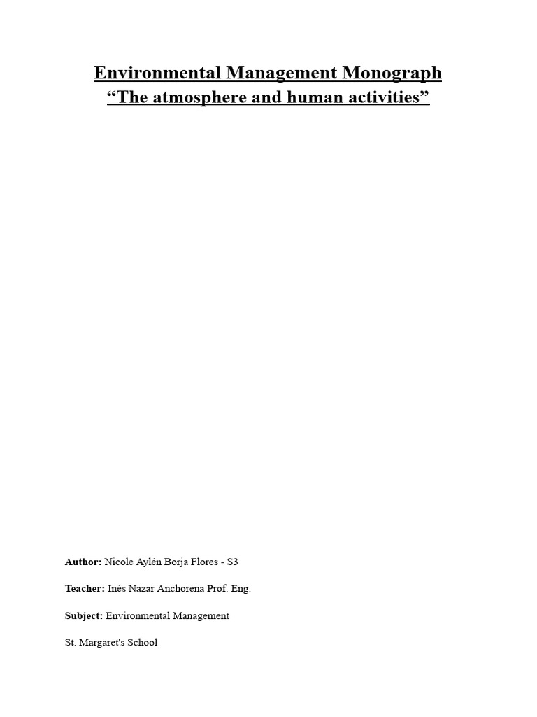 Borja, EM Monograph The Atmosphere and Human Activities | PDF ...