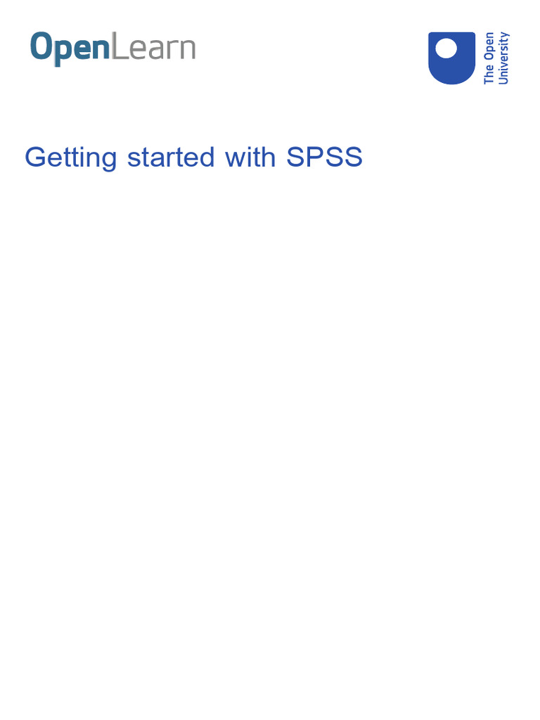 Getting Started With Spss Printable | PDF | Spss | Statistics