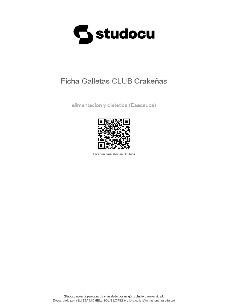 Ficha Técnica Galletas Crakeñas Club | PDF | Galleta | Trigo