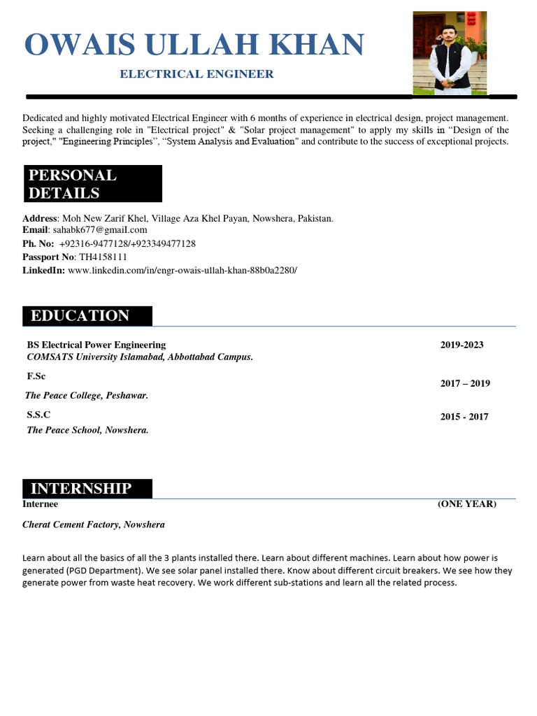 CV of Owais | PDF | Computers