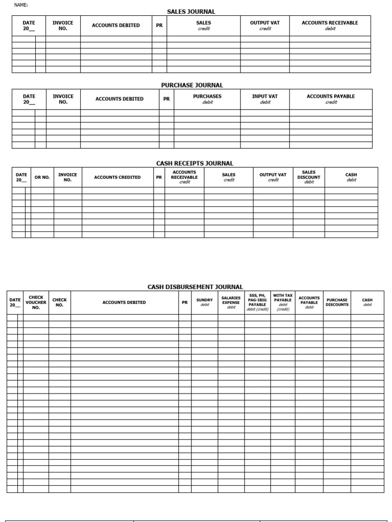 Special Journal Format1 | PDF | Debits And Credits | Government Finances