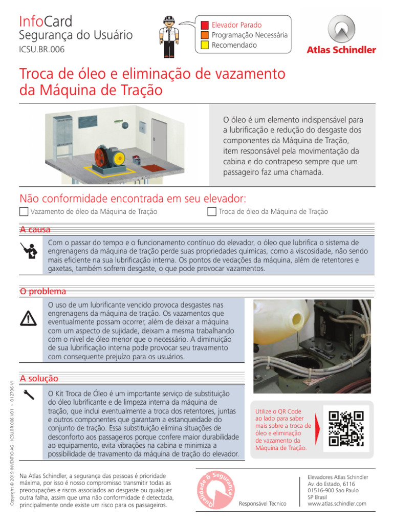 Infocard Troca de Oleo Vazamento Maquina de Tracao | PDF | Óleo de motor