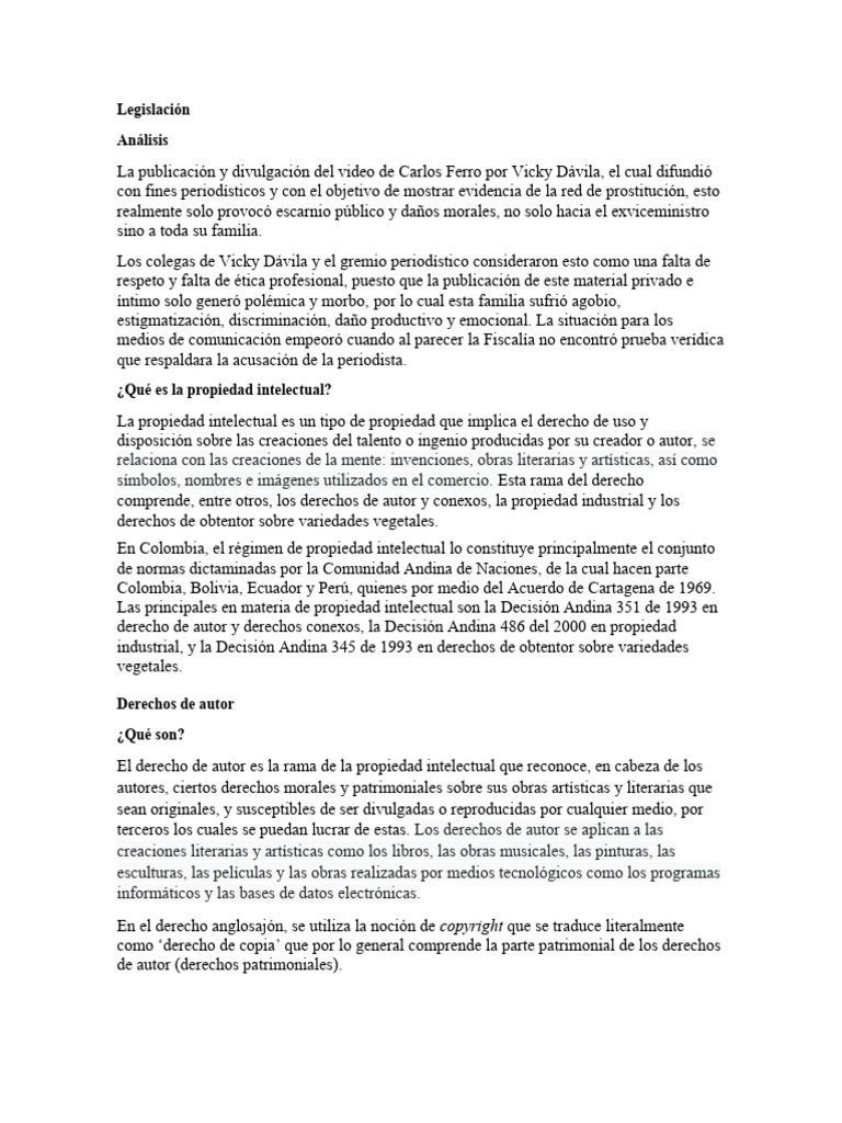 Legislación | PDF | Derechos de autor | Propiedad intelectual