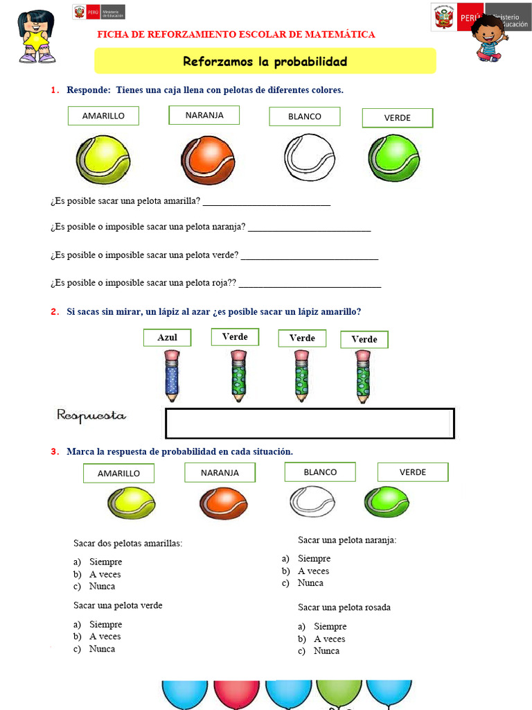 Ref Mat Reforzamos La Probabilidad | PDF | Arco iris | Color