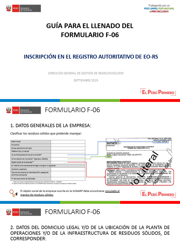Guía para El Llenado Del Formulario N 06 | PDF | Residuos | Documento ...
