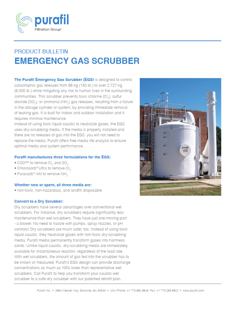 Emergency Gas Scrubber Bulletin | PDF | Sulfur Dioxide | Ammonia