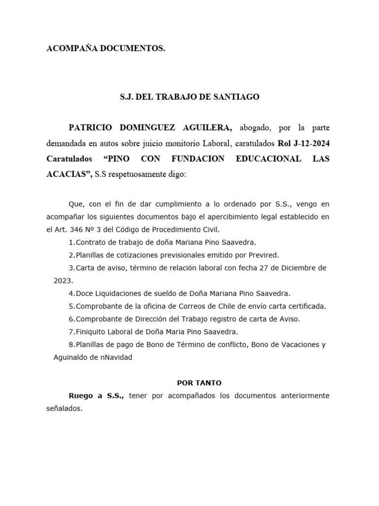 Acompaña Documentos | PDF | Derecho