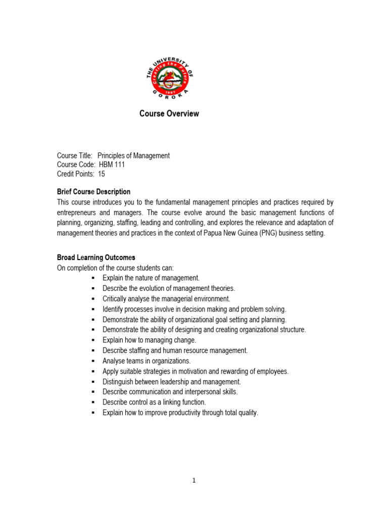 Course Overview | PDF | Motivational | Motivation