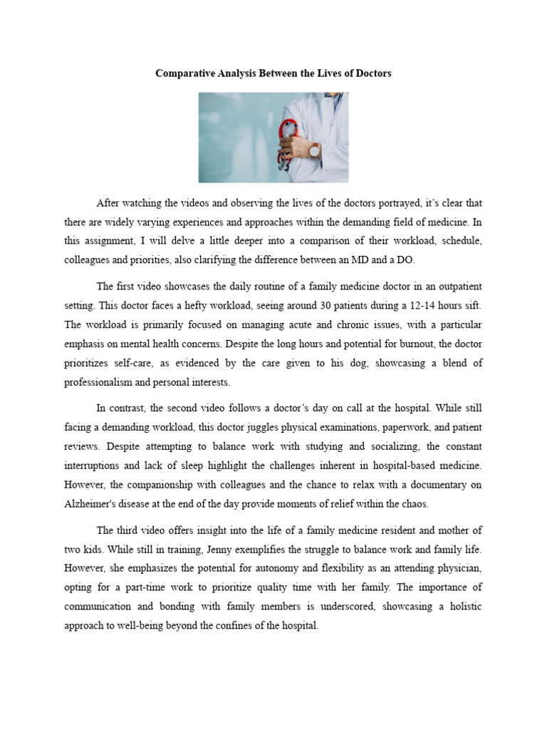 A Day in The Life of Doctors | PDF | Self-Improvement