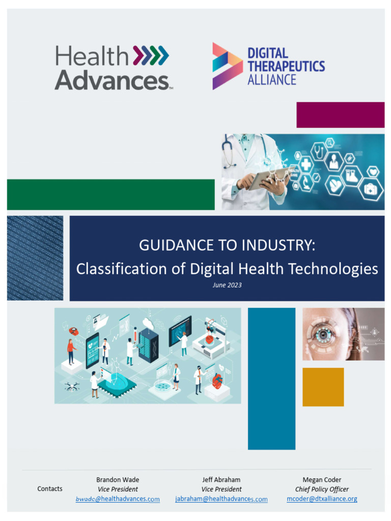 Guidance To Industry Classification of Digital Health Technologies ...