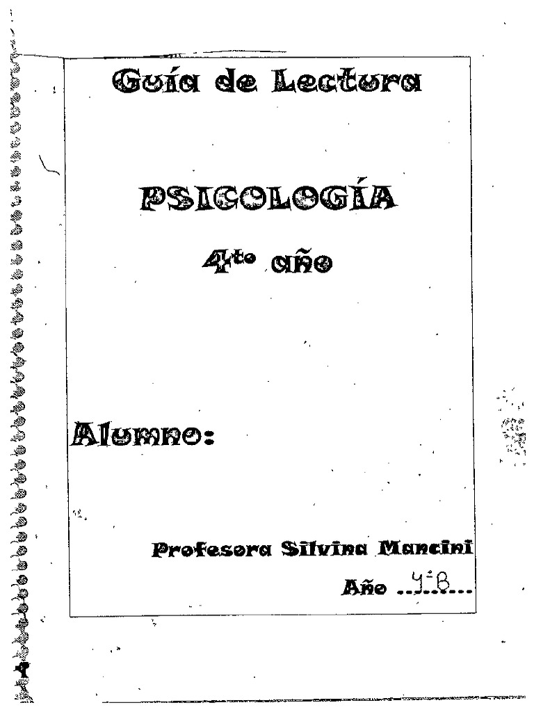 Libro 4to Año Psicologia Prof Mancini | PDF
