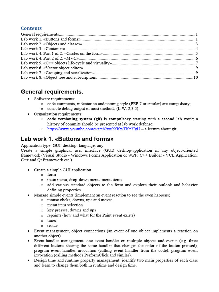 OOP - Lab Work Tasks 2023 Eng | PDF | Programming | Constructor (Object Oriented Programming)